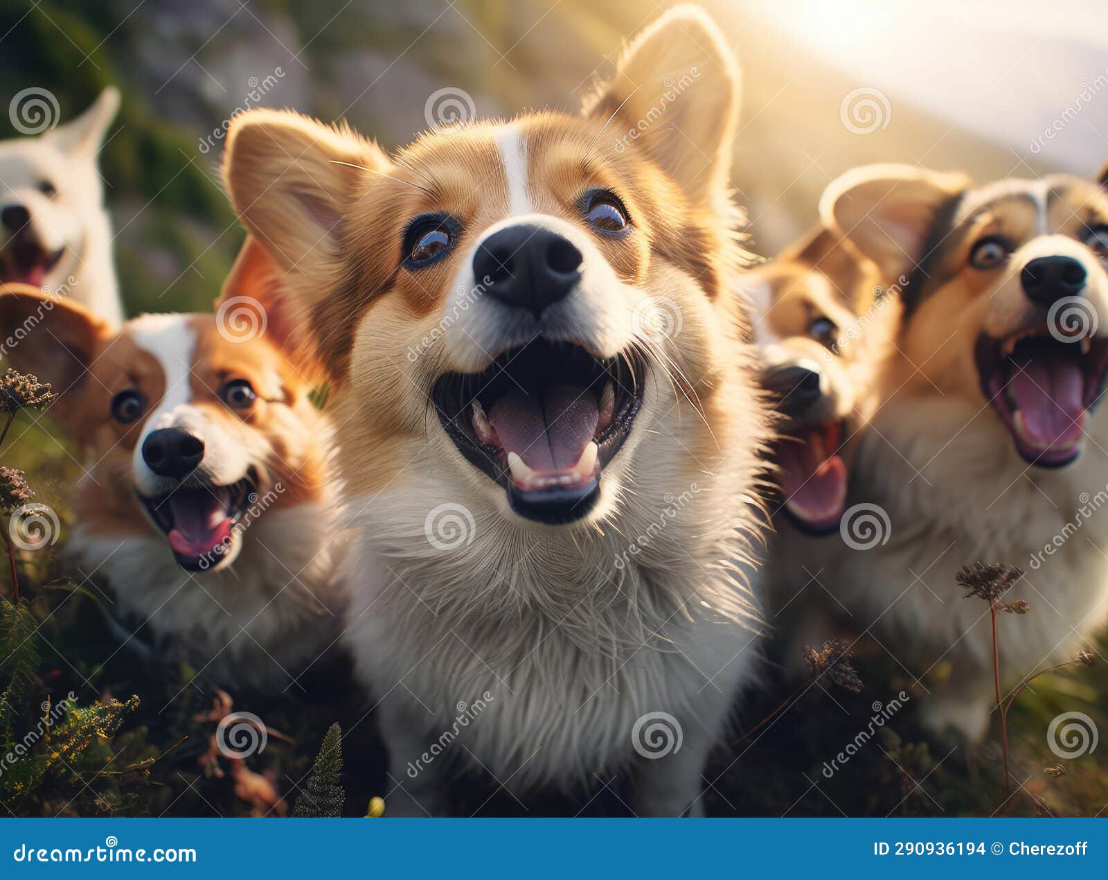 A group of corgi stock photo. Image of outdoor, background - 290936194