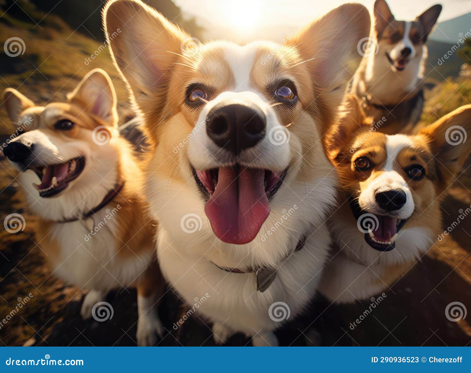 A group of corgi stock image. Image of happiness, domestic - 290936523