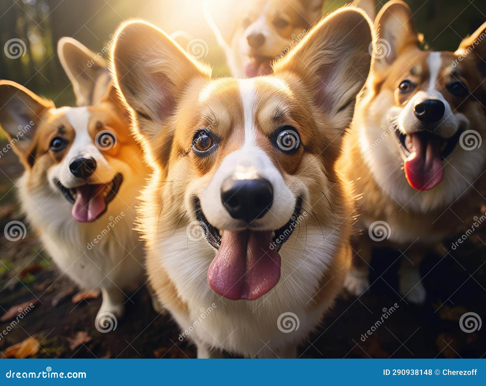 A group of corgi stock photo. Image of happy, group - 290938148