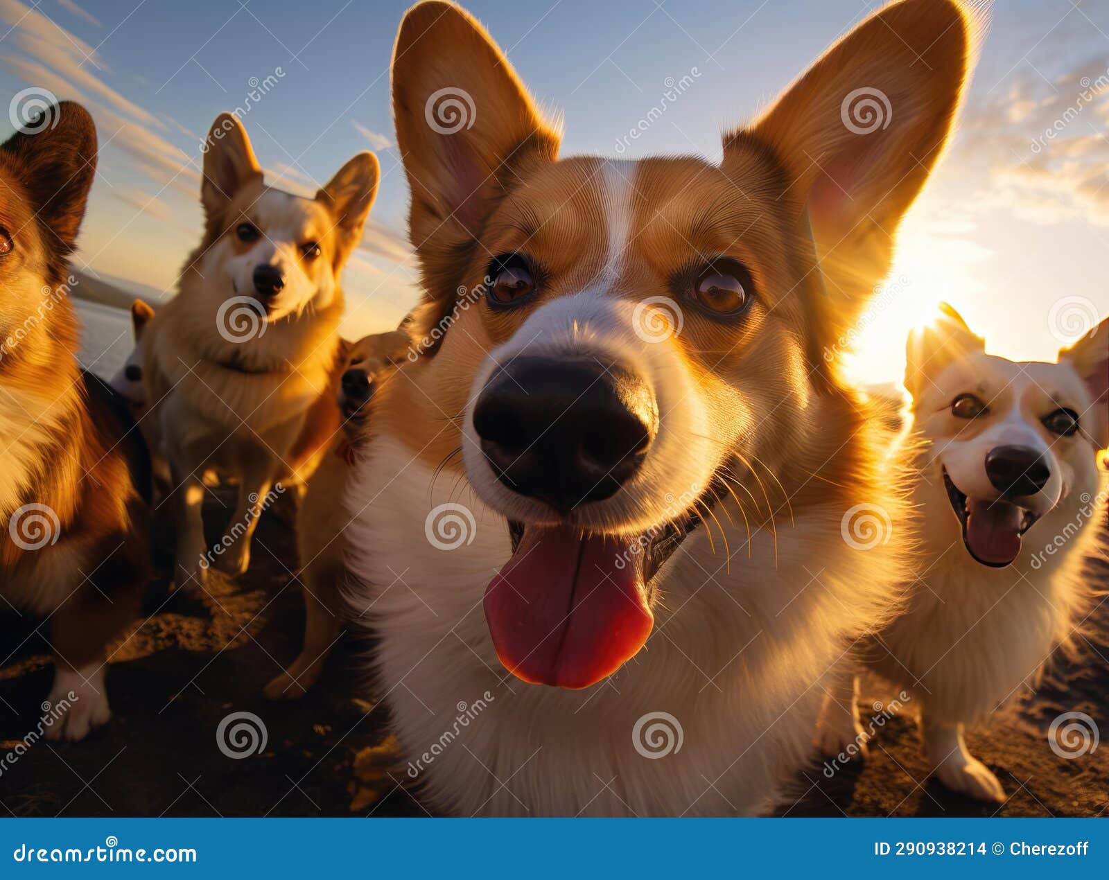 A group of corgi stock photo. Image of happiness, together - 290938214