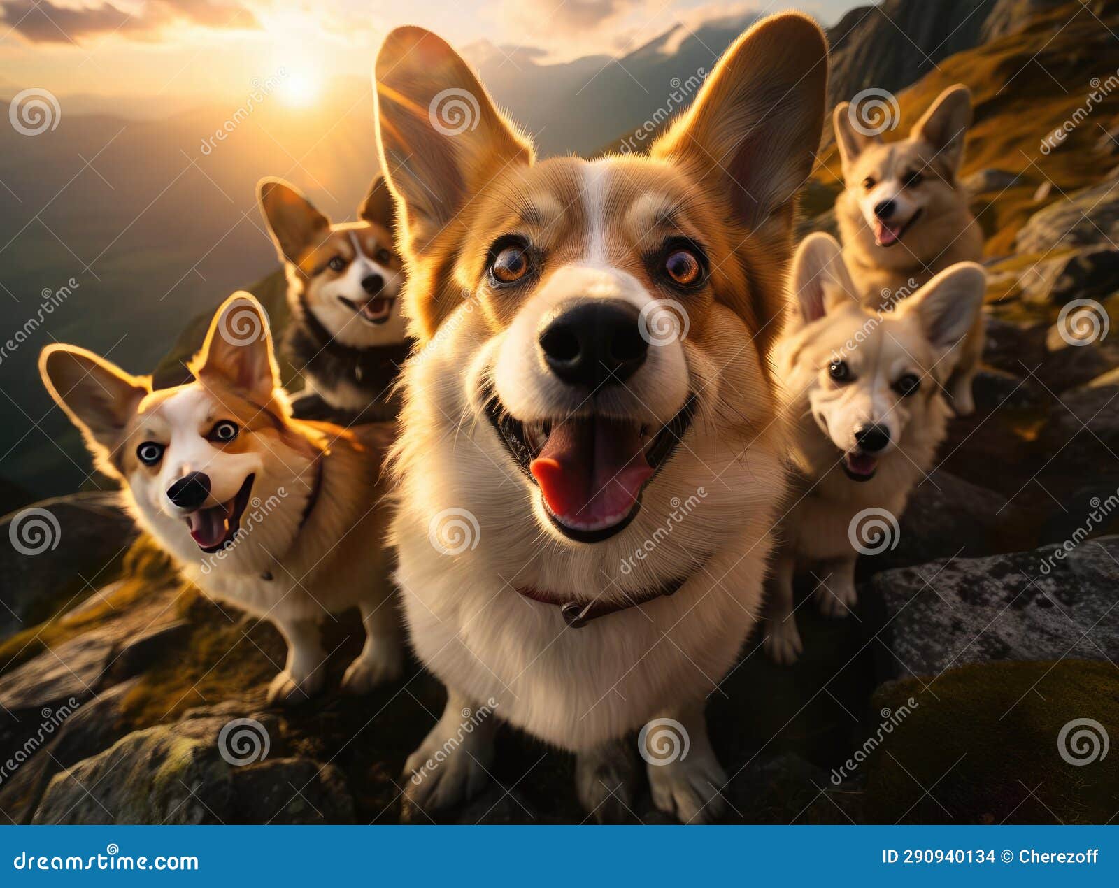 A group of corgi stock photo. Image of domestic, pedigree - 290940134