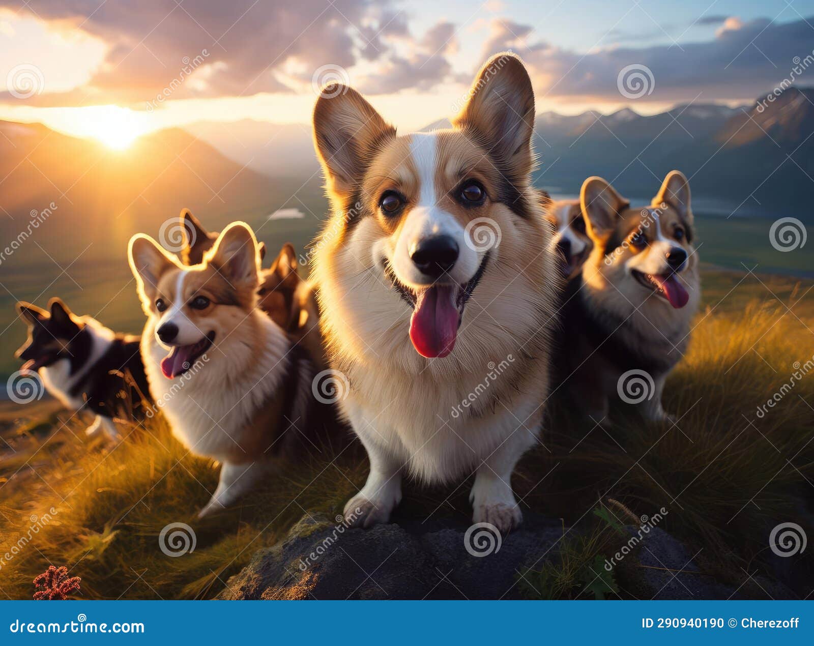 A group of corgi stock photo. Image of mammal, group - 290940190