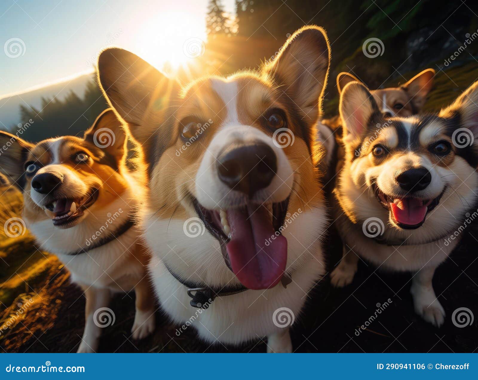 A group of corgi stock photo. Image of outdoor, nature - 290941106