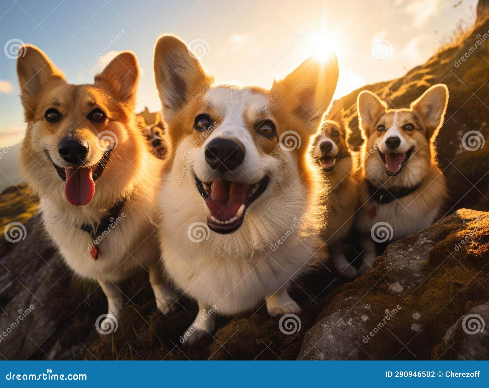 A group of corgi stock photo. Image of young, puppy - 290946502