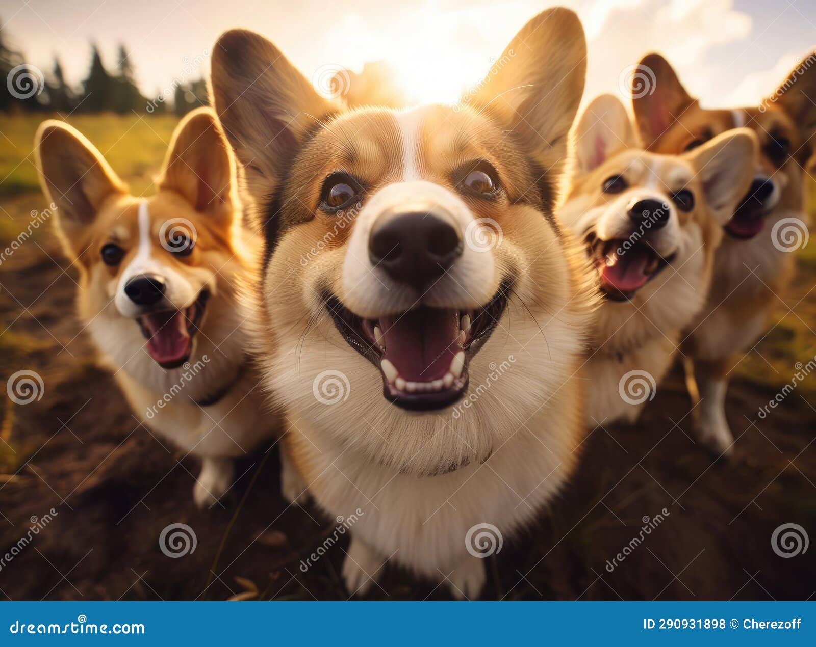 A group of corgi stock photo. Image of friend, pedigree - 290931898