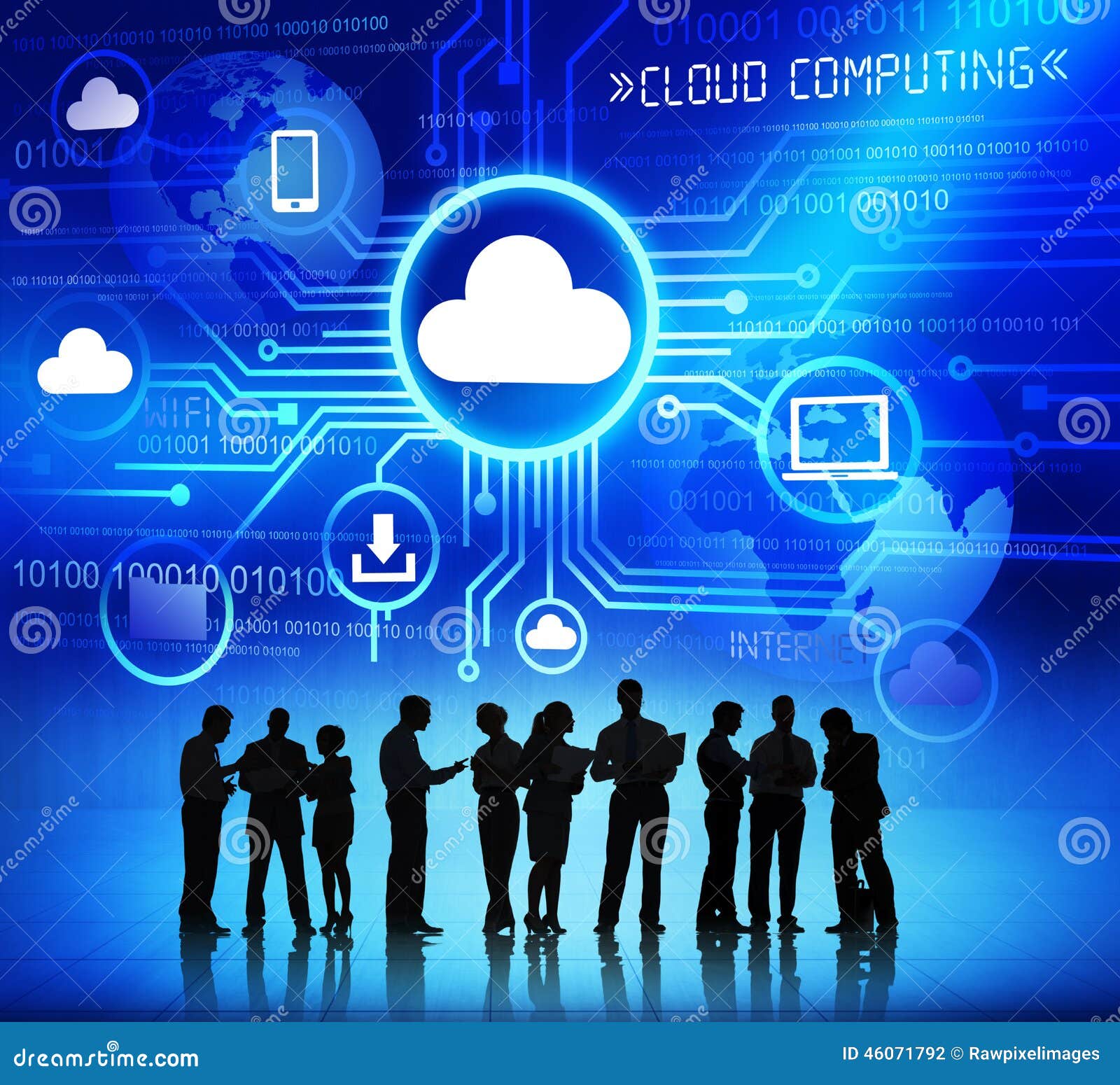 Group of Corporate People Discussing about Cloud Computing Stock ...
