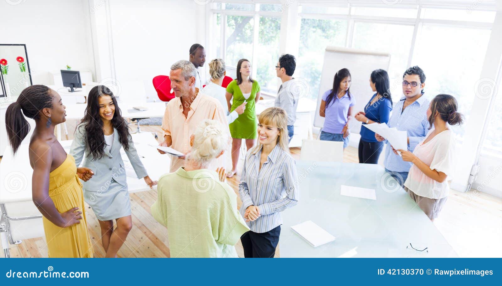 Group of Corporate People Having Different Conversations Stock Photo ...