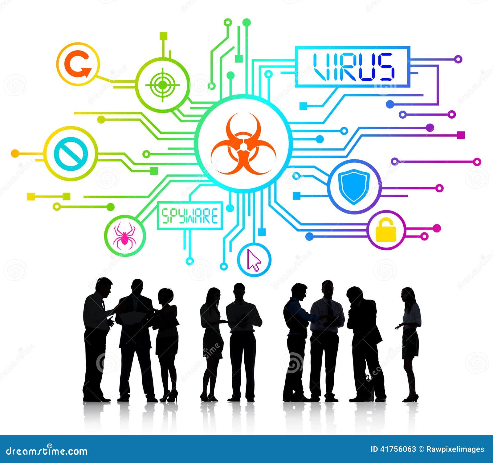 Group of Corporate People Having a Discussion about Network Security ...