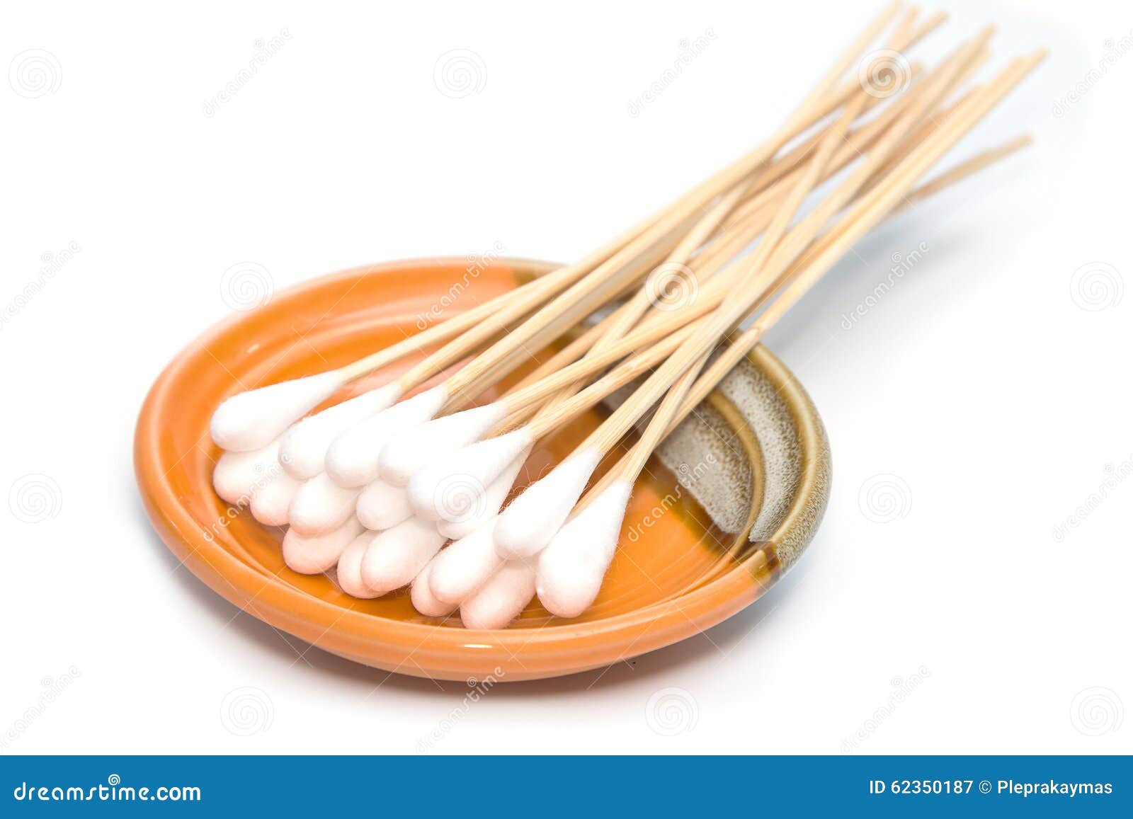 Group of Cotton Sticks in Plate Stock Image - Image of soft, group ...