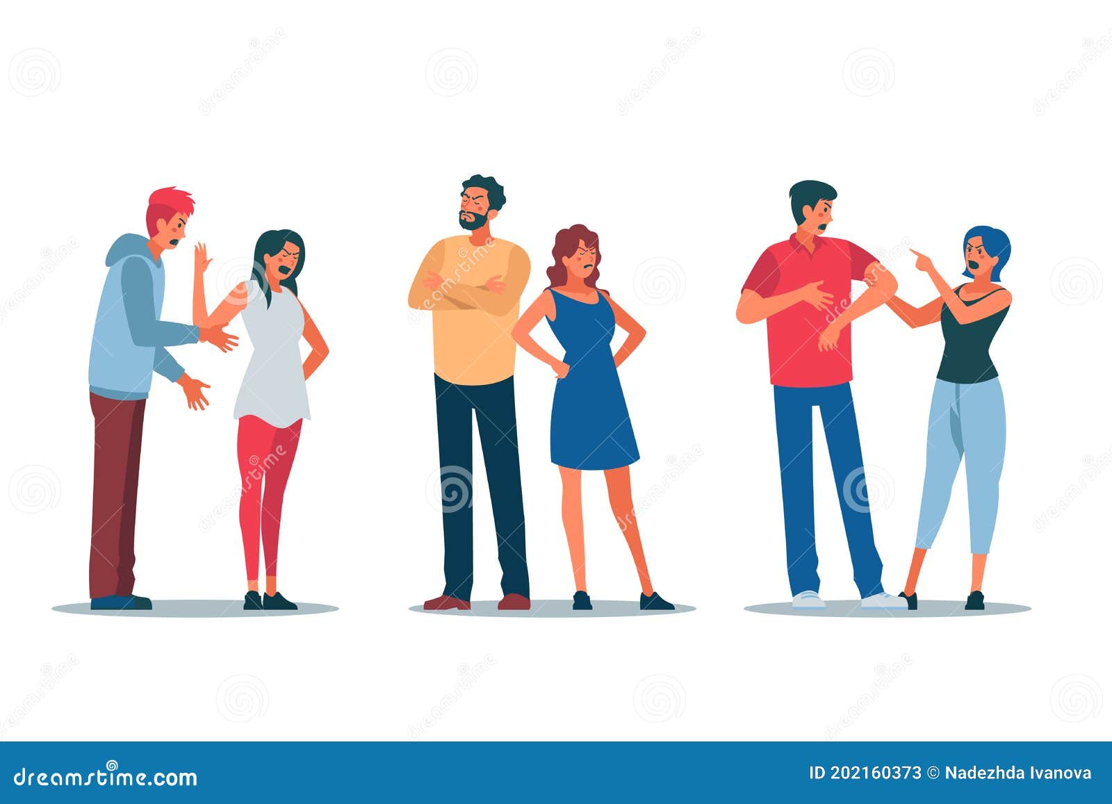 Group of Couples Arguing Vector Illustration Stock Illustration ...