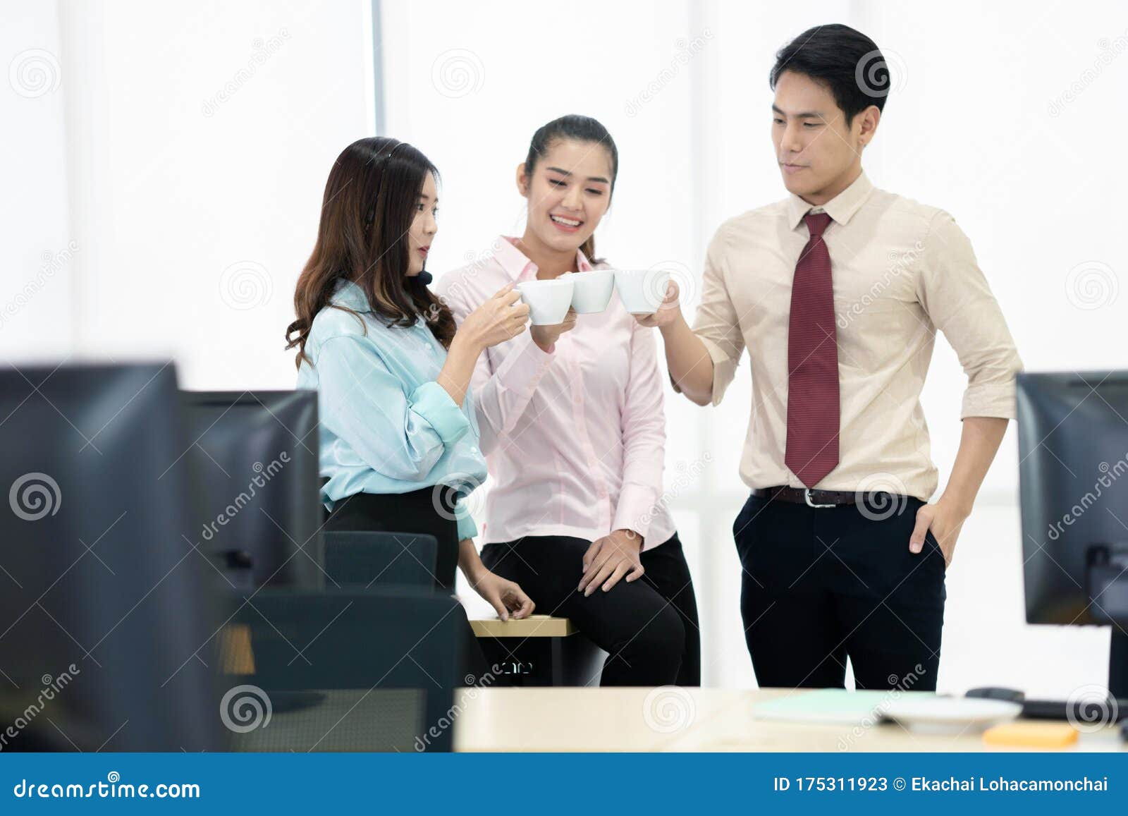 Group of Coworkers Having a Coffee Break Stock Image - Image of ...