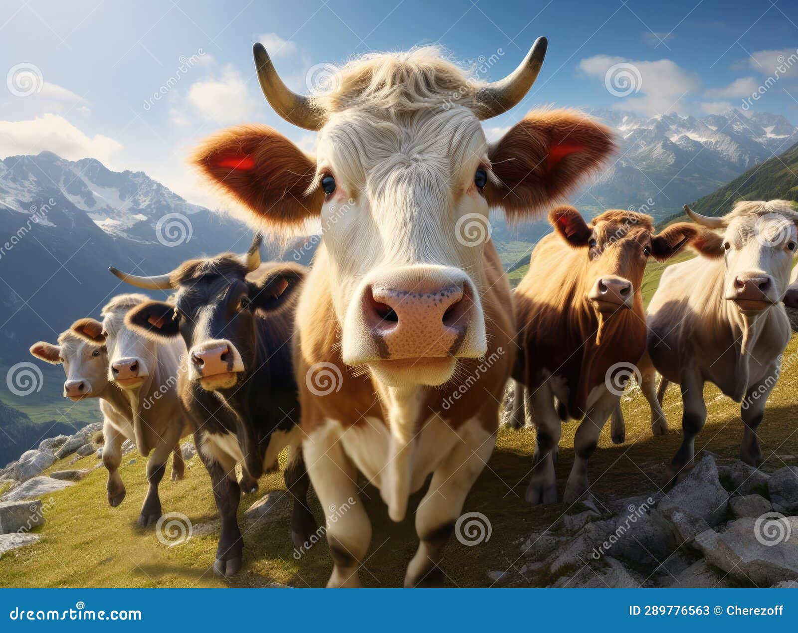 A Group of Cows in a Meadow Stock Image - Image of agriculture, farm ...