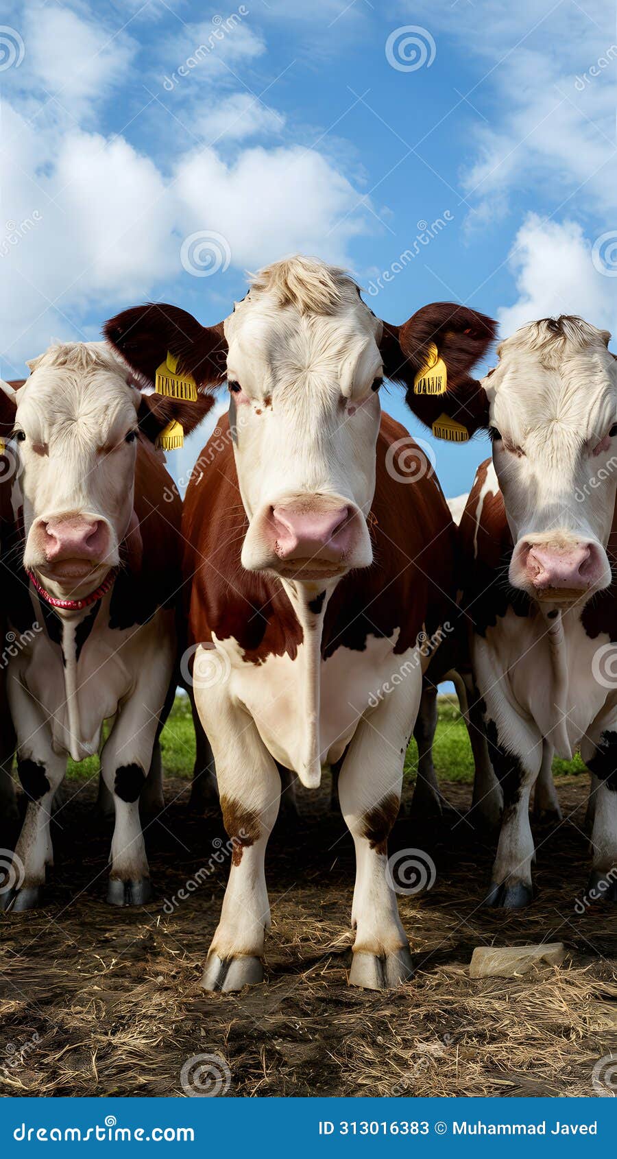 Group of Cows Poses Charmingly for the Camera Stock Illustration ...