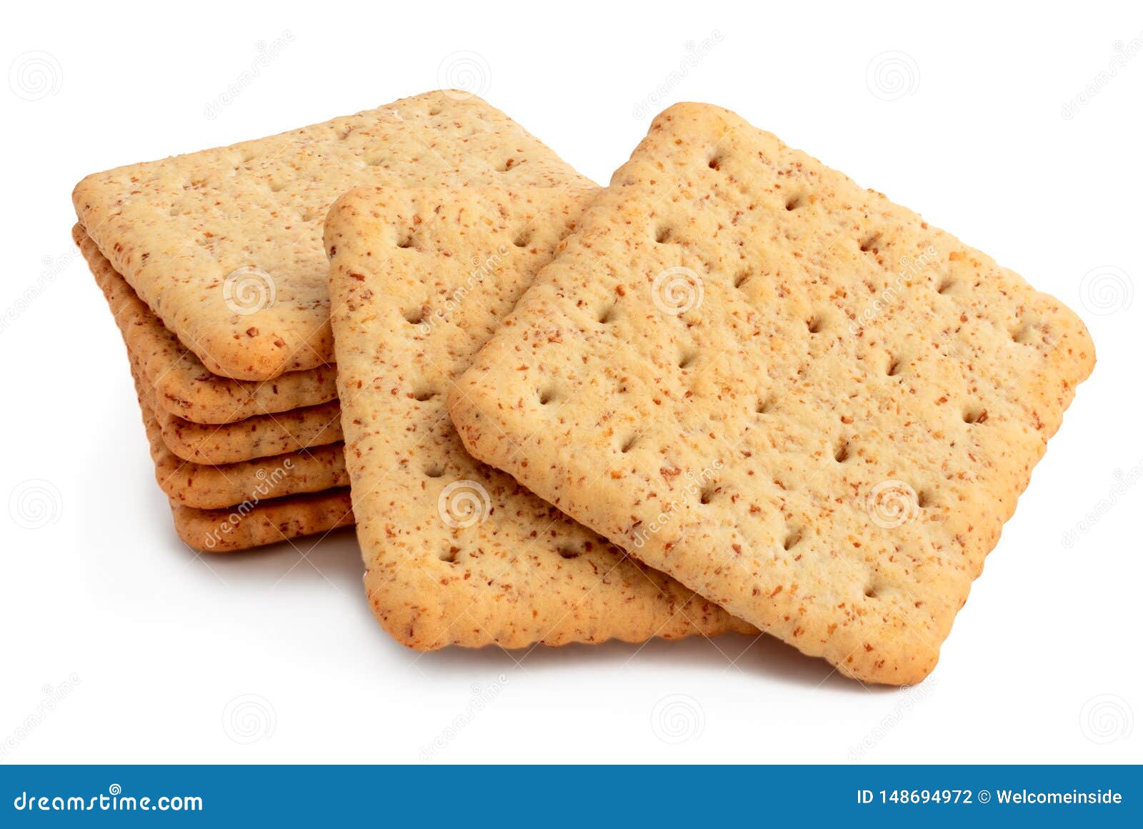 Group of Crackers Isolated on White Stock Photo - Image of eating ...