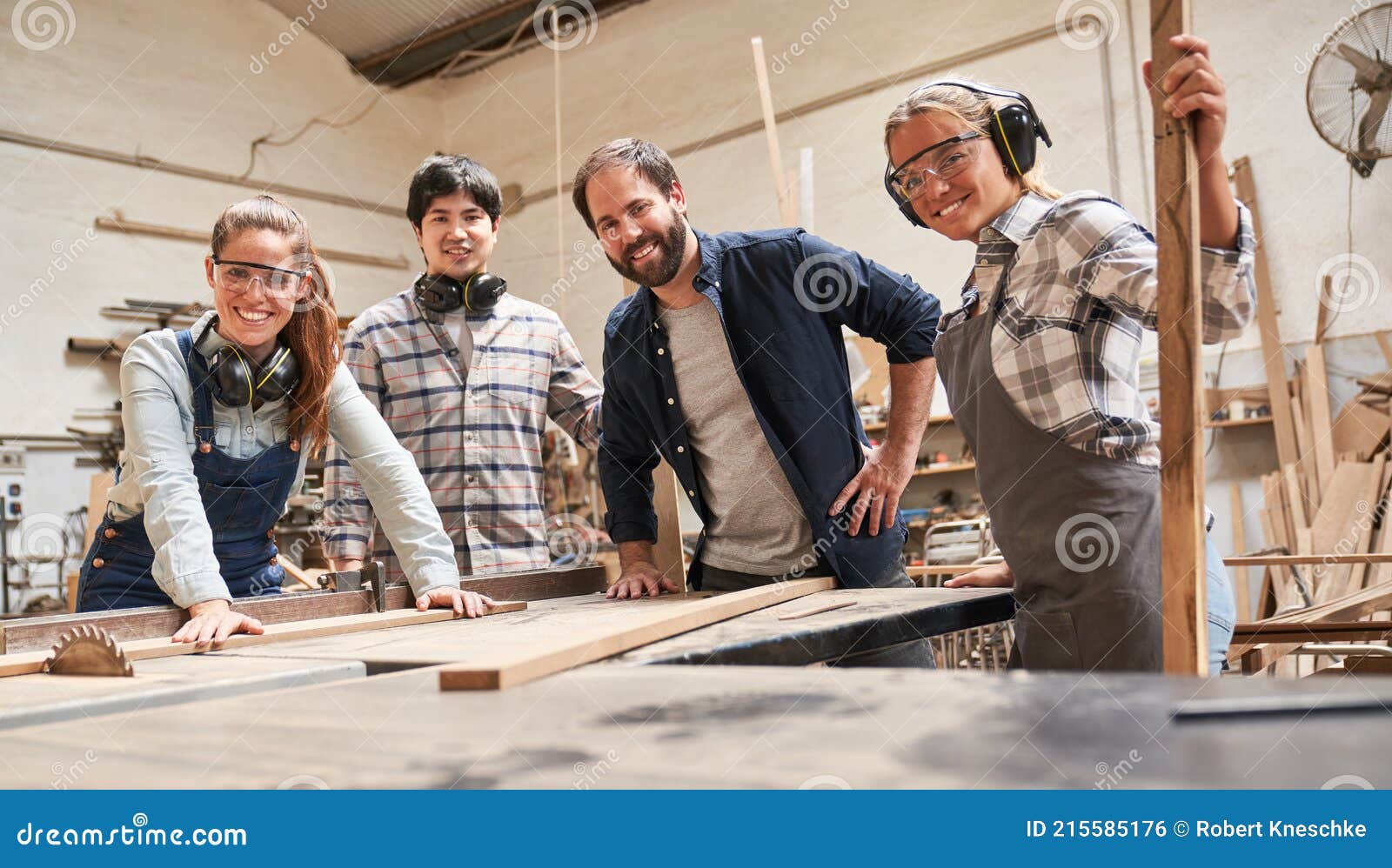 Group of Craftsmen, Trainees and Trainers Stock Photo - Image of collar ...