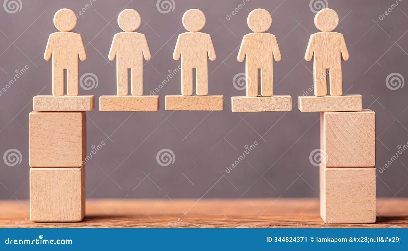 Group Creating a Balanced Bridge by Connecting Blocks, Symbolizing ...