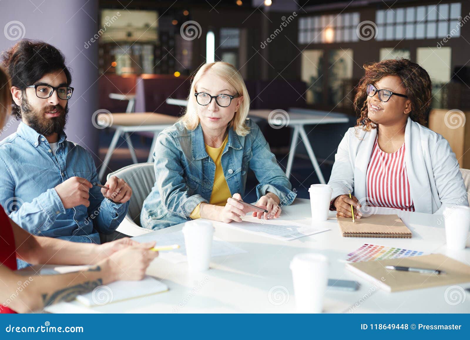 Group of Creative Designers at Meeting Stock Photo - Image of meeting ...
