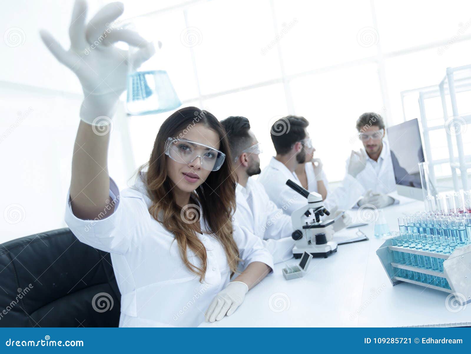 Group of Creative Scientists Working in a Laboratory. Stock Image ...