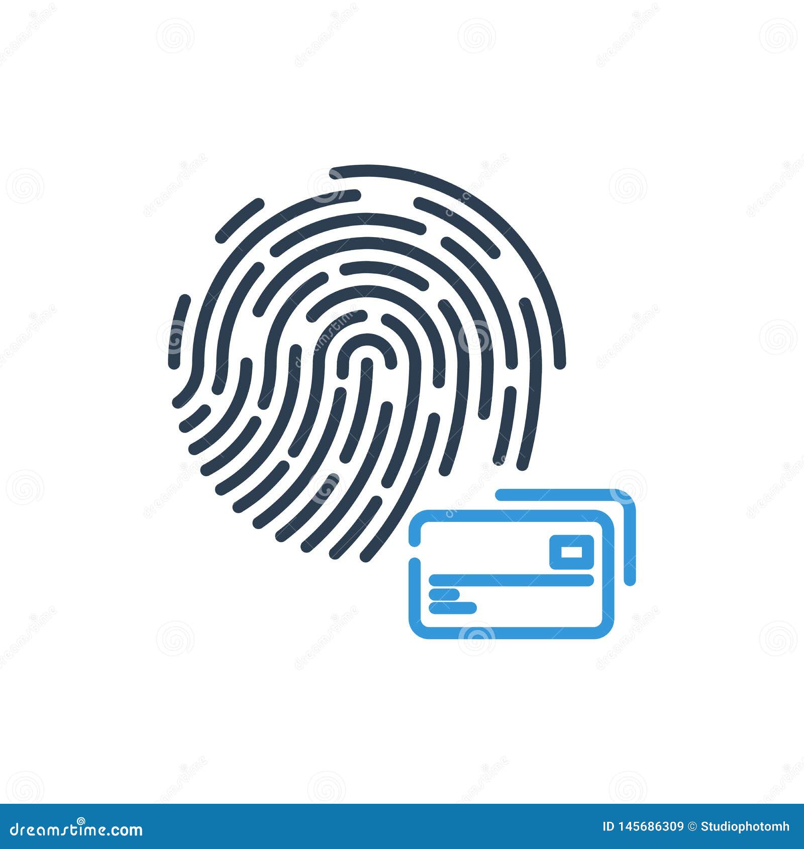 Group Credit Card and Security Fingerprint Vector Eps Stock Vector ...