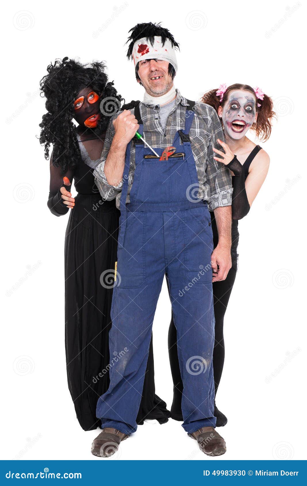 A Group of Creepy Halloween Creatures Stock Photo - Image of clown ...