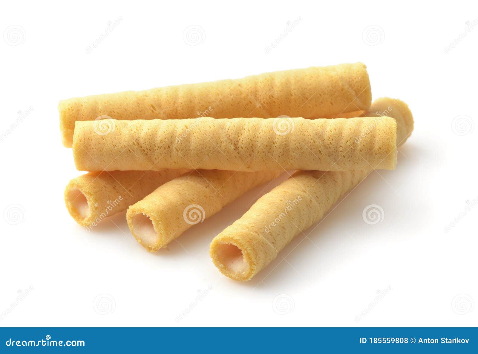 Group of Crispy Wafer Rolls Stock Photo - Image of fresh, golden: 185559808