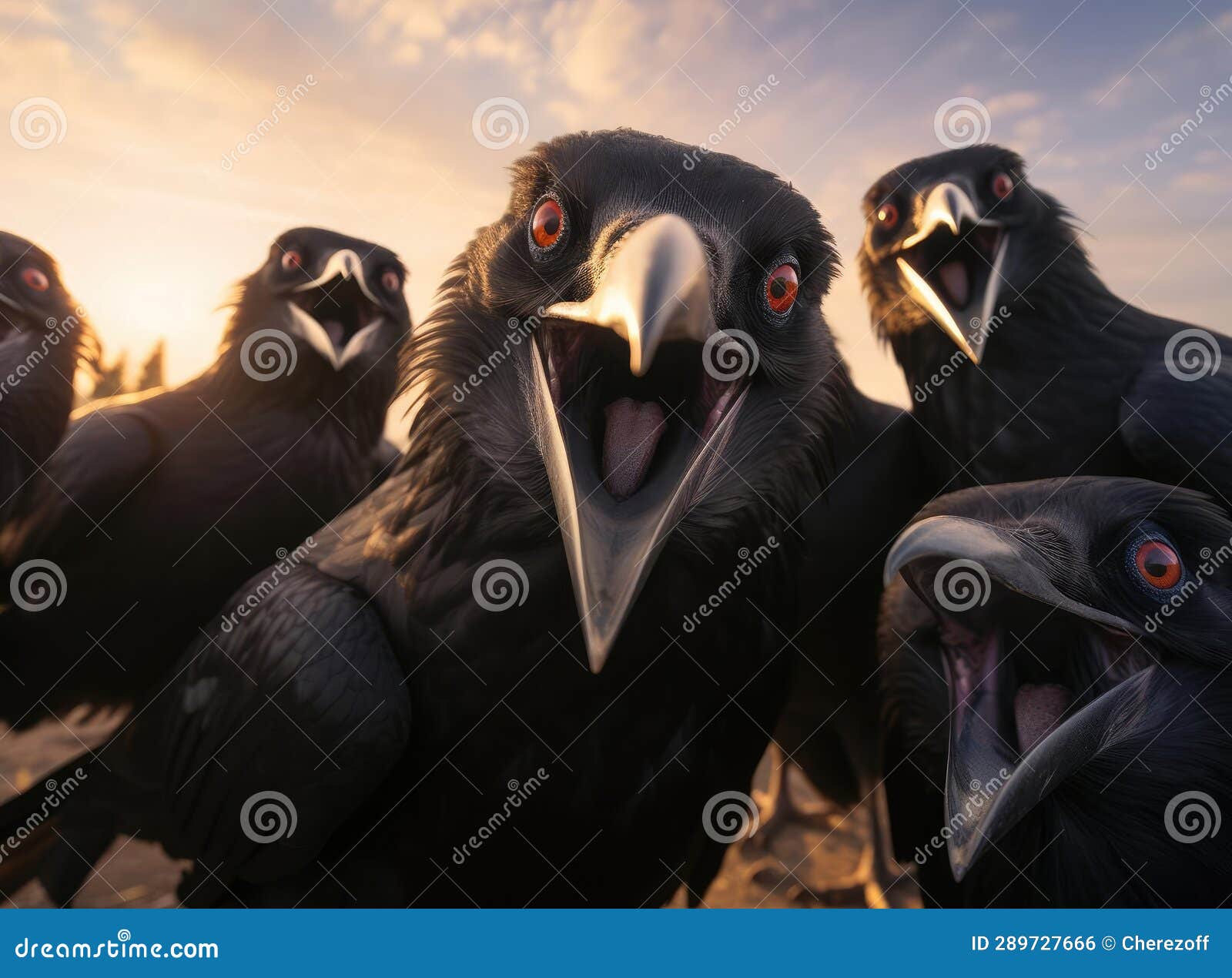 A Group of Crows Looking at the Camera Stock Photo - Image of forest ...