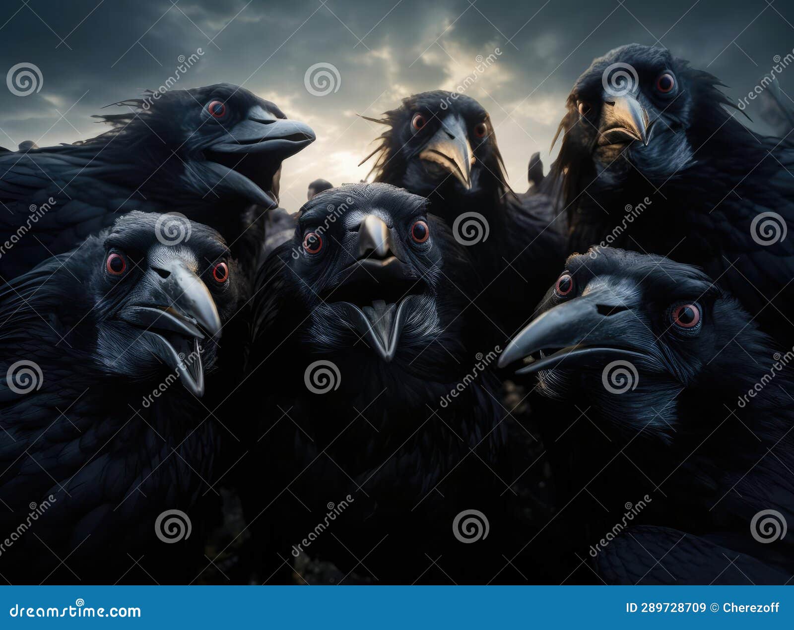 A Group of Crows Looking at the Camera Stock Illustration ...