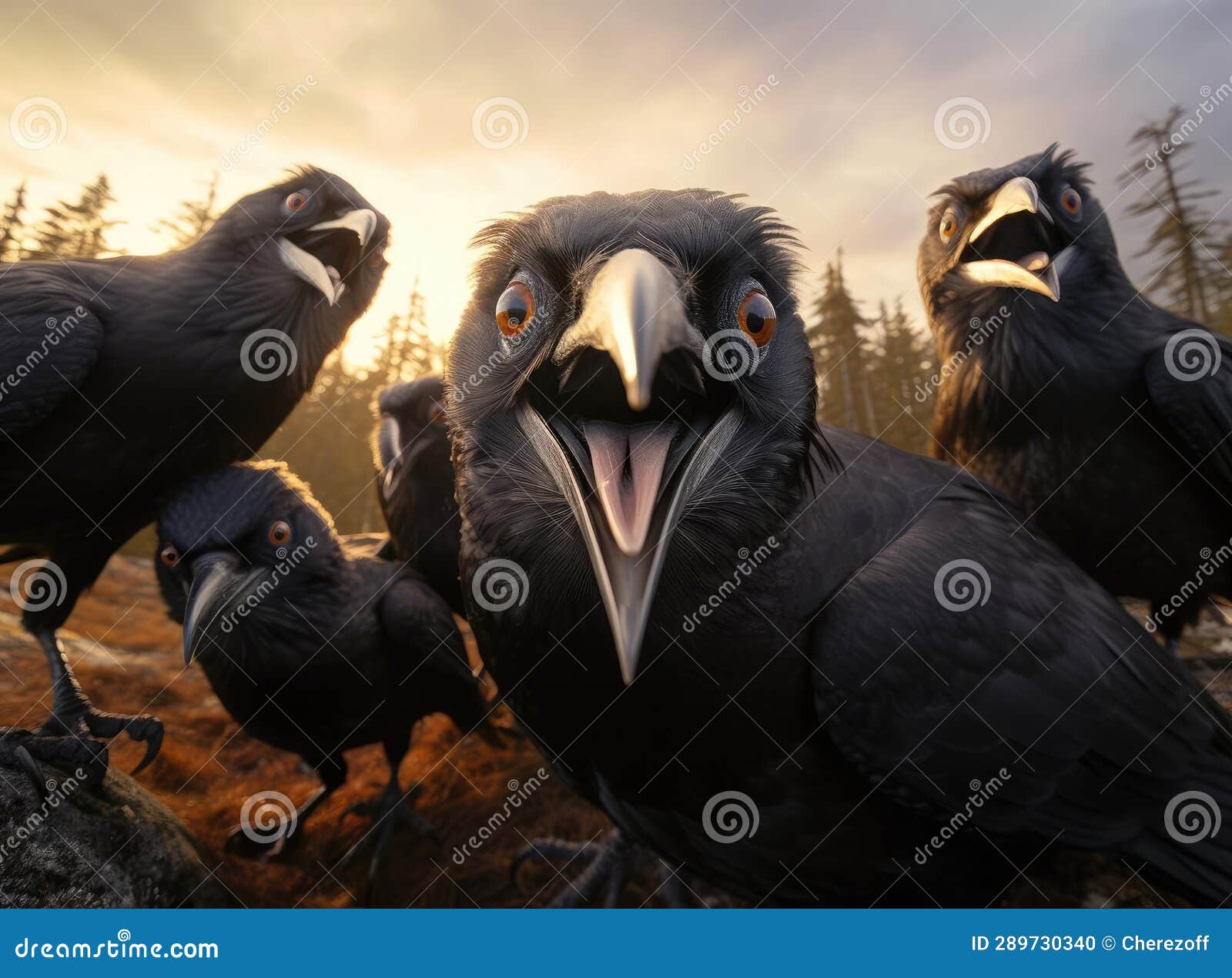 A Group of Crows Looking at the Camera Stock Photo - Image of freedom ...