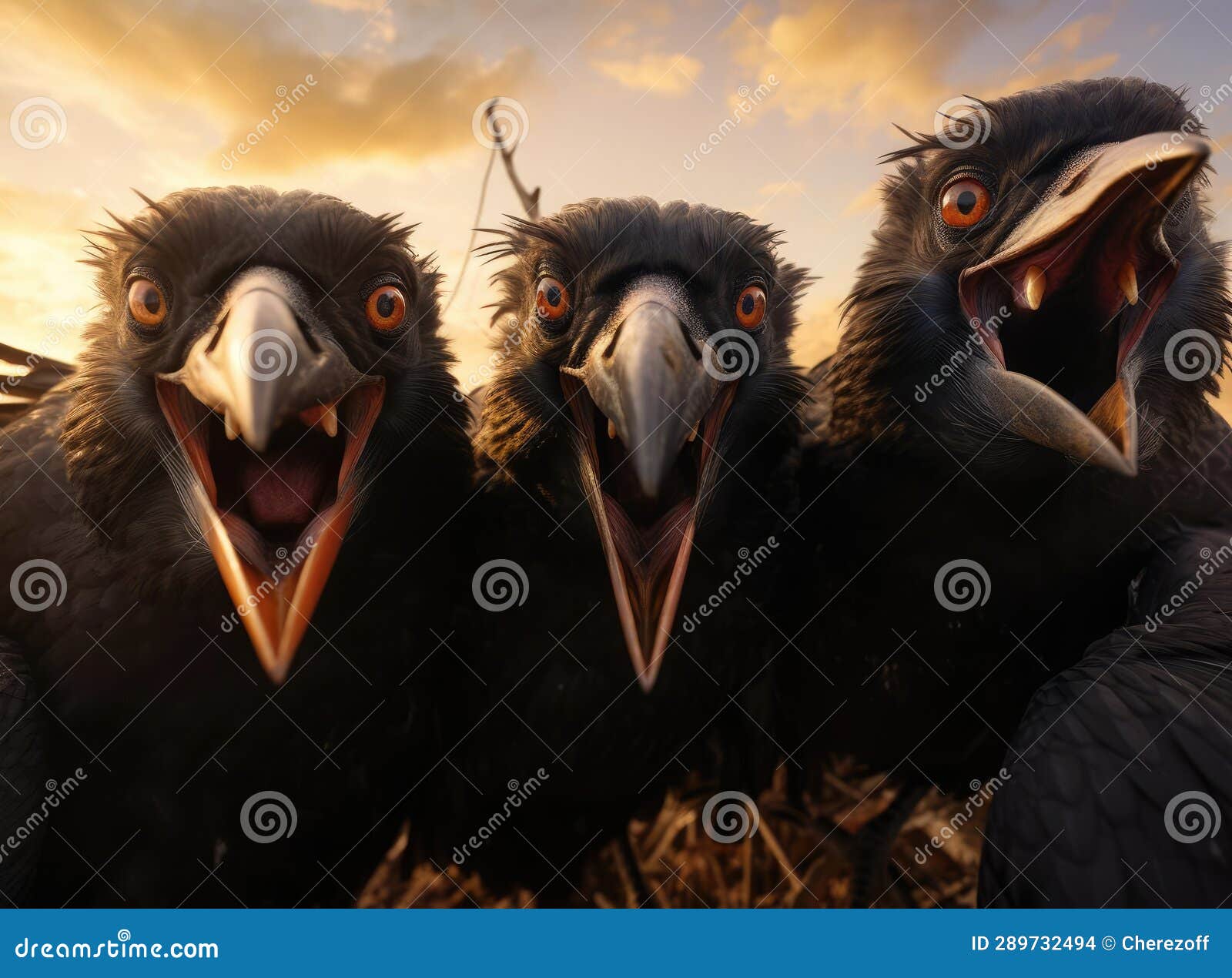 A Group of Crows Looking at the Camera Stock Photo - Image of ...