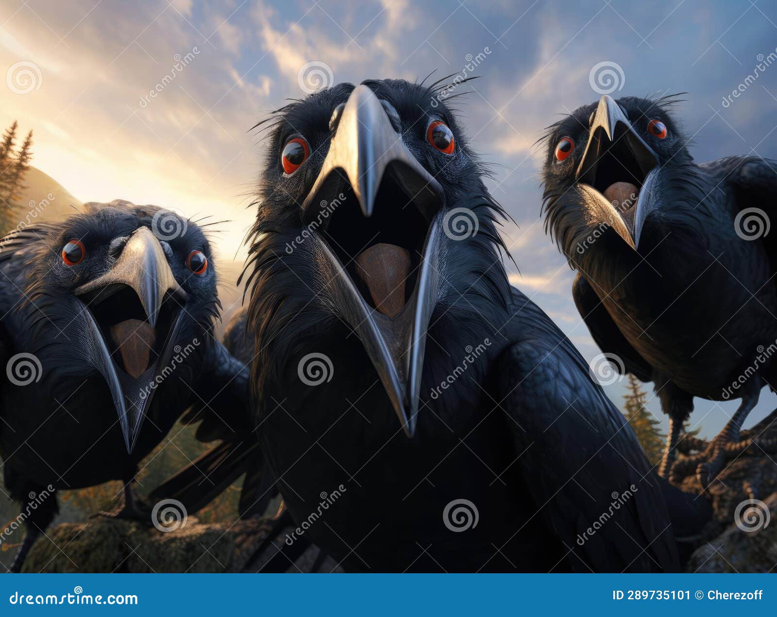 A Group of Crows Looking at the Camera Stock Image - Image of symbol ...