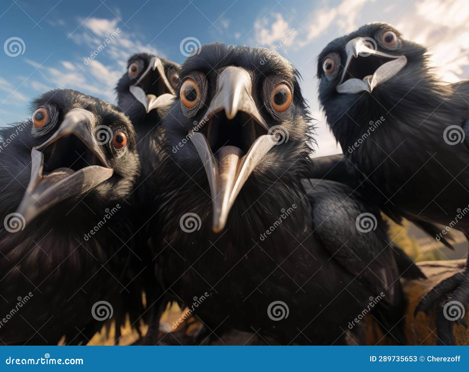 A Group of Crows Looking at the Camera Stock Image - Image of ...