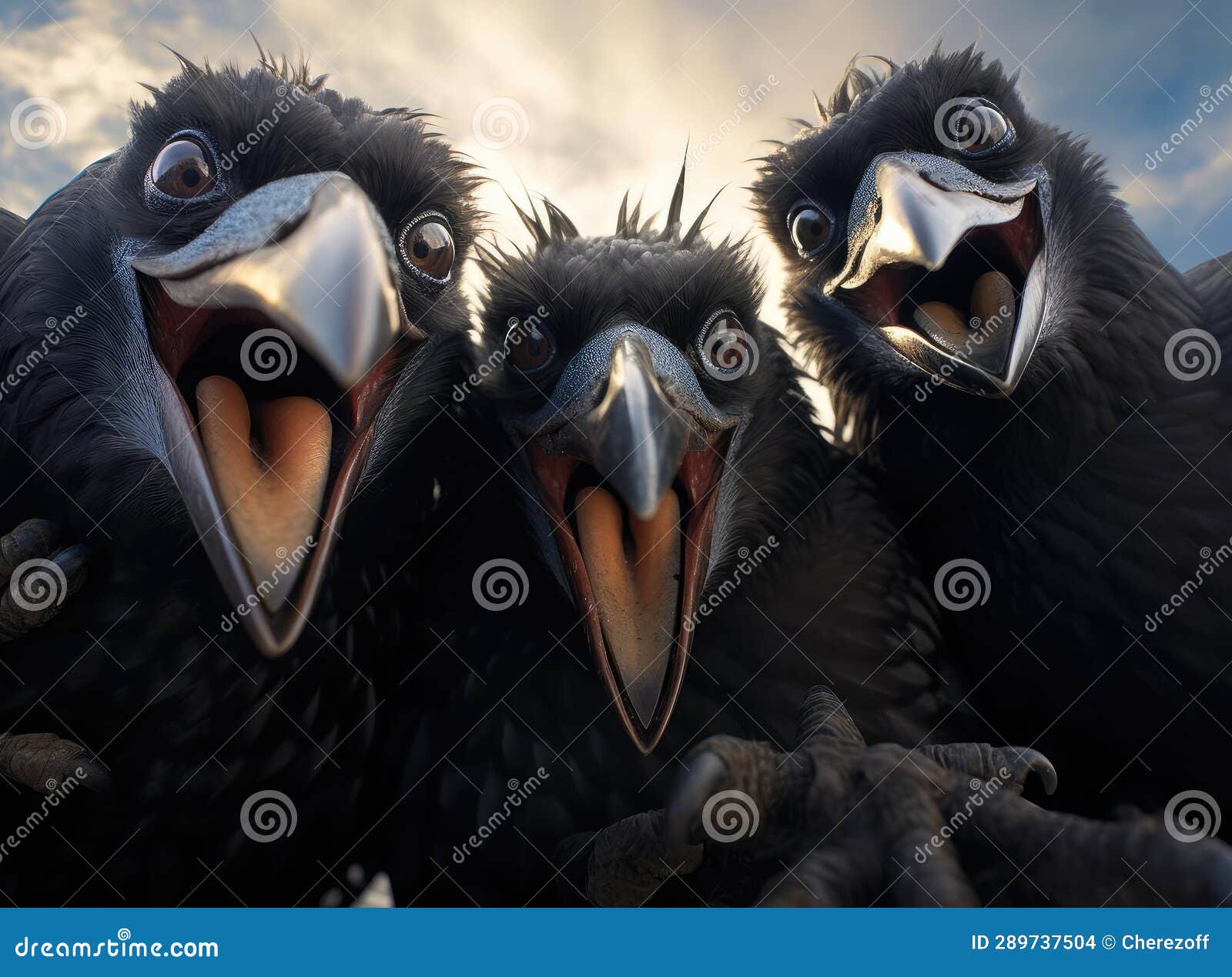 A Group of Crows Looking at the Camera Stock Photo - Image of flight ...