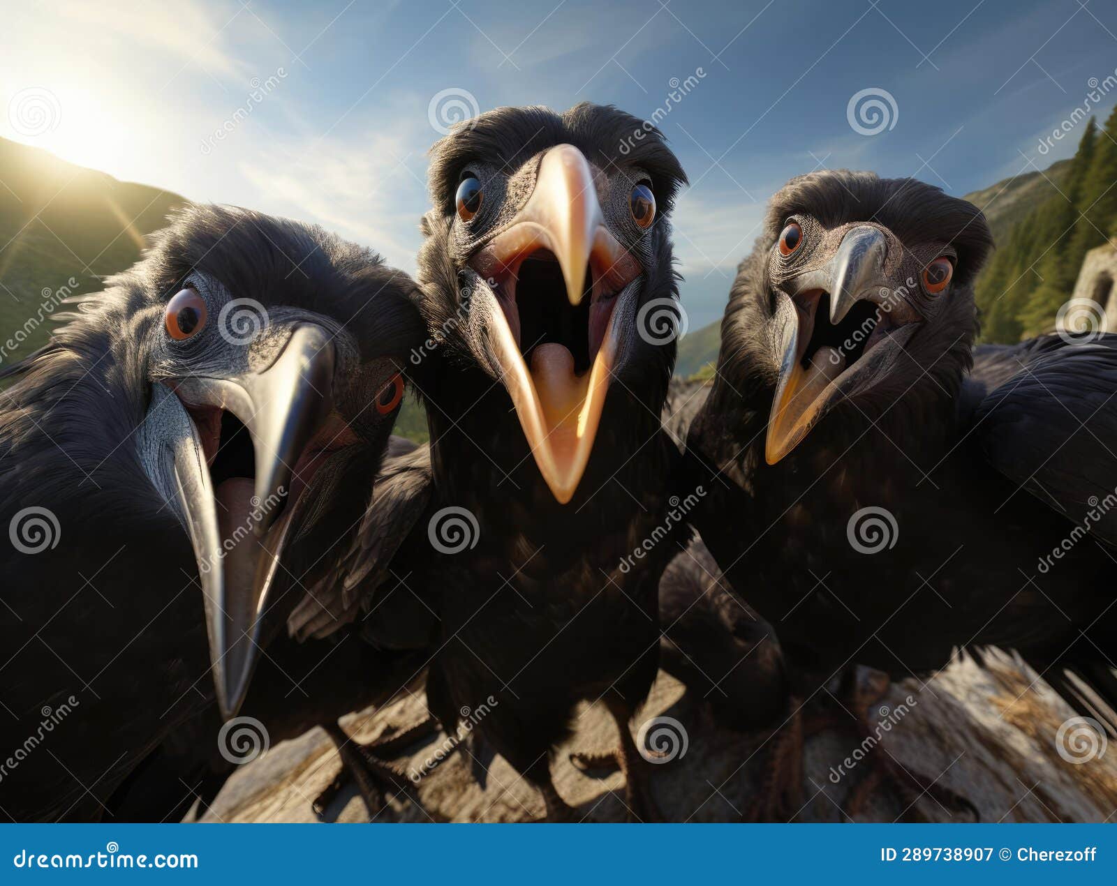 A Group of Crows Looking at the Camera Stock Illustration ...