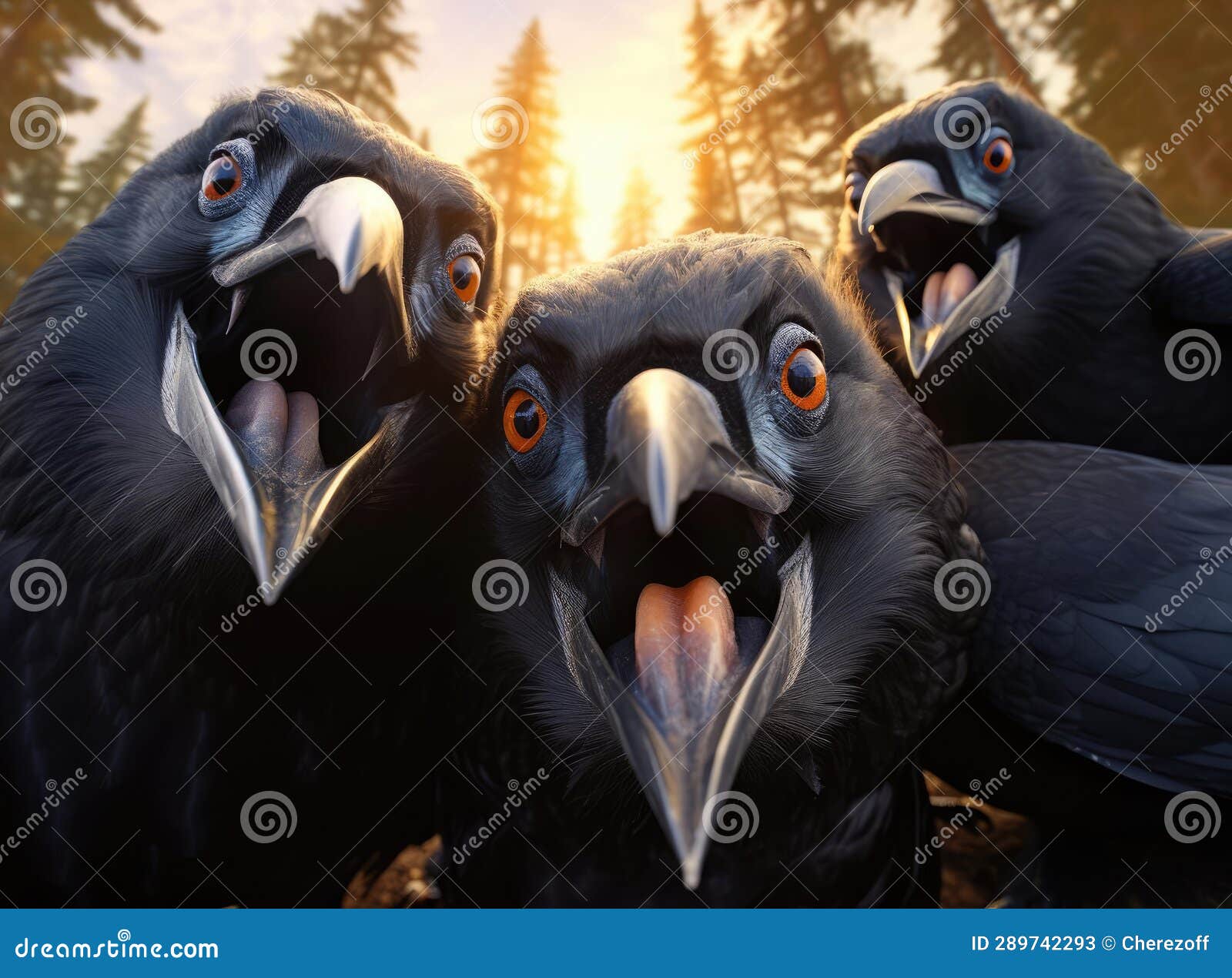 A Group of Crows Looking at the Camera Stock Image - Image of symbol ...