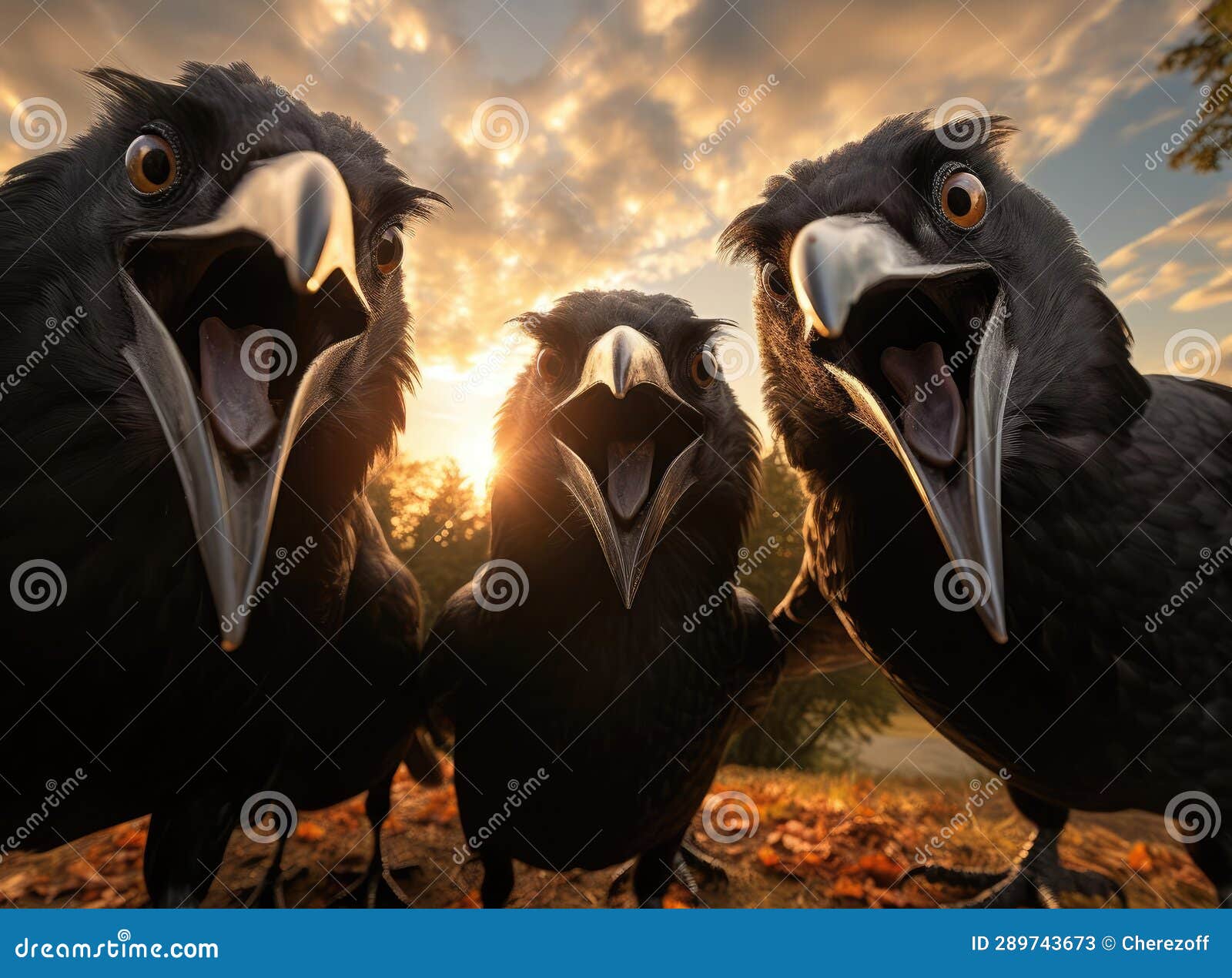 A Group of Crows Looking at the Camera Stock Illustration ...