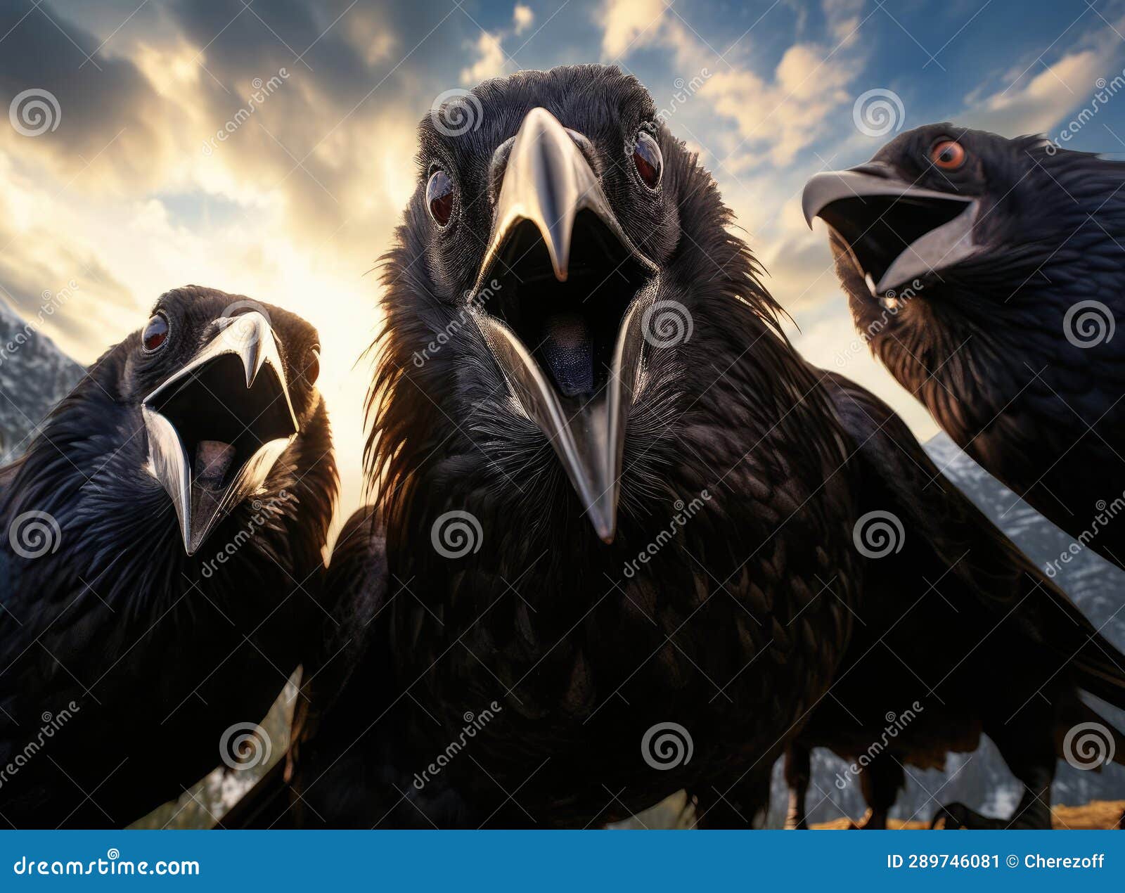 A Group of Crows Looking at the Camera Stock Image - Image of ...
