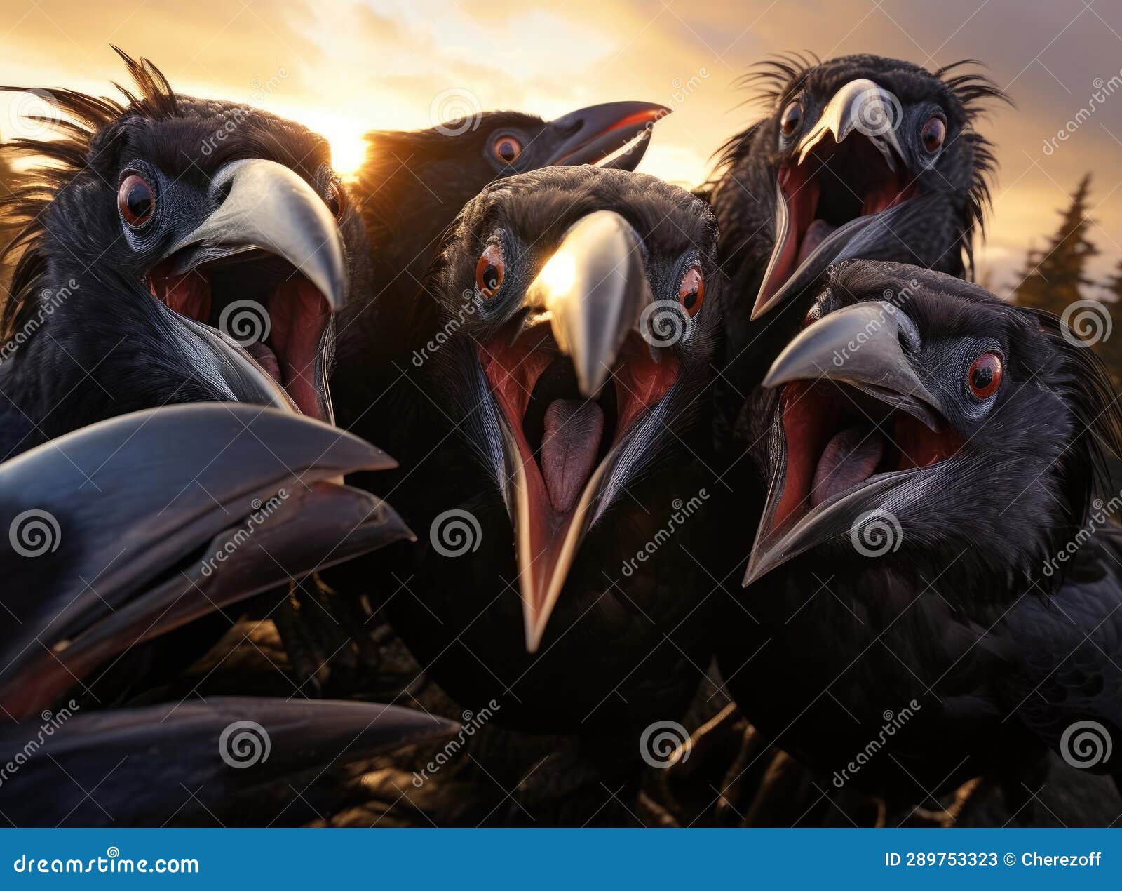 A Group of Crows Looking at the Camera Stock Image - Image of wild ...