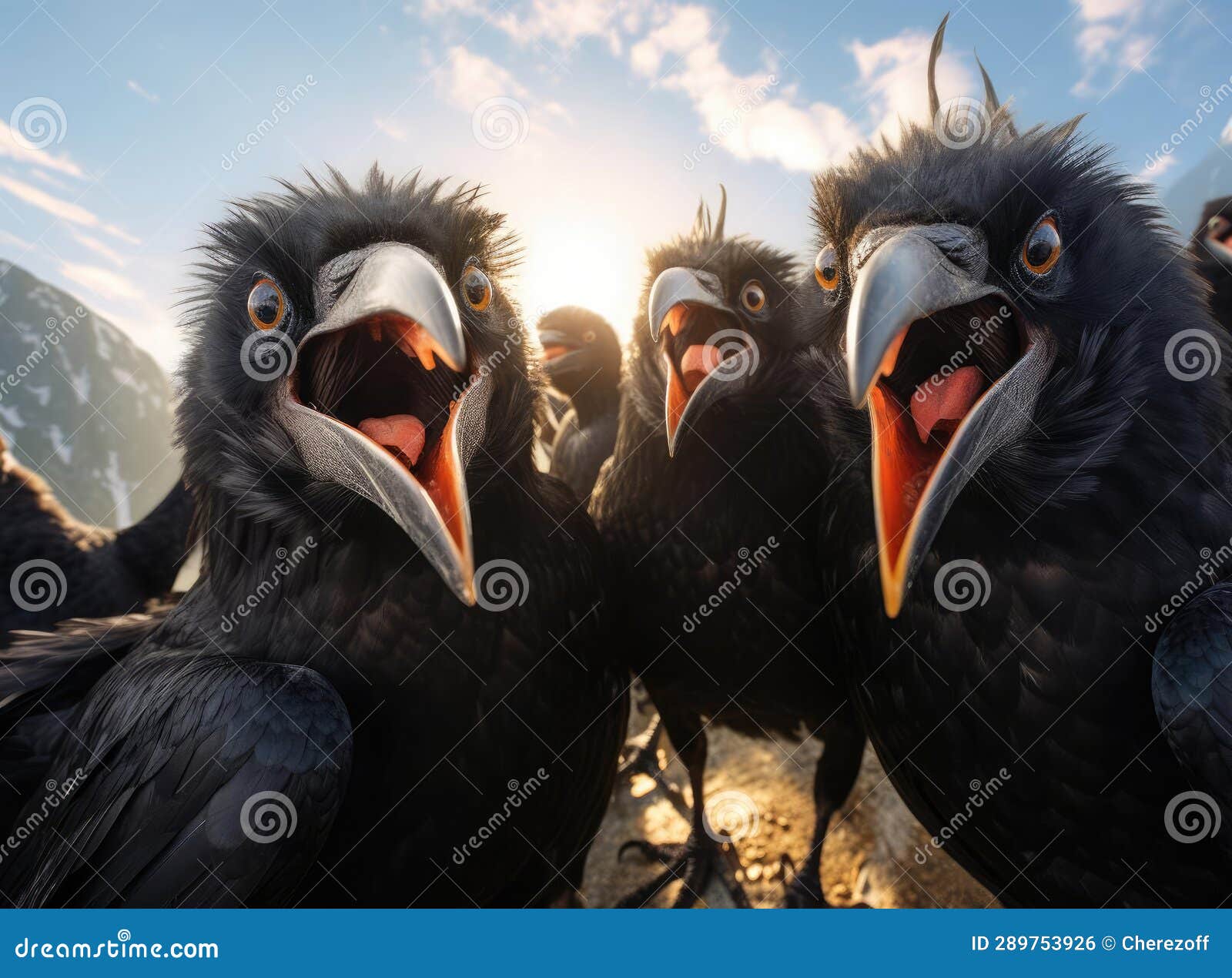 A Group of Crows Looking at the Camera Stock Photo - Image of ...