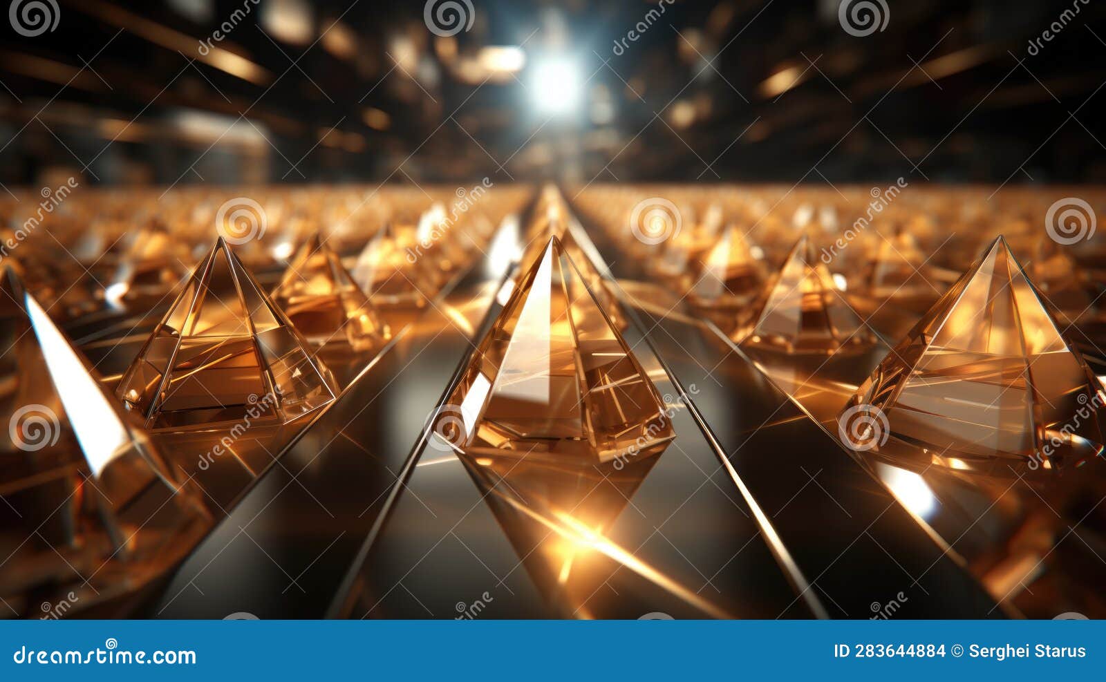 A Group of Crystal Pyramids Sitting on Top of a Table. Generative AI ...