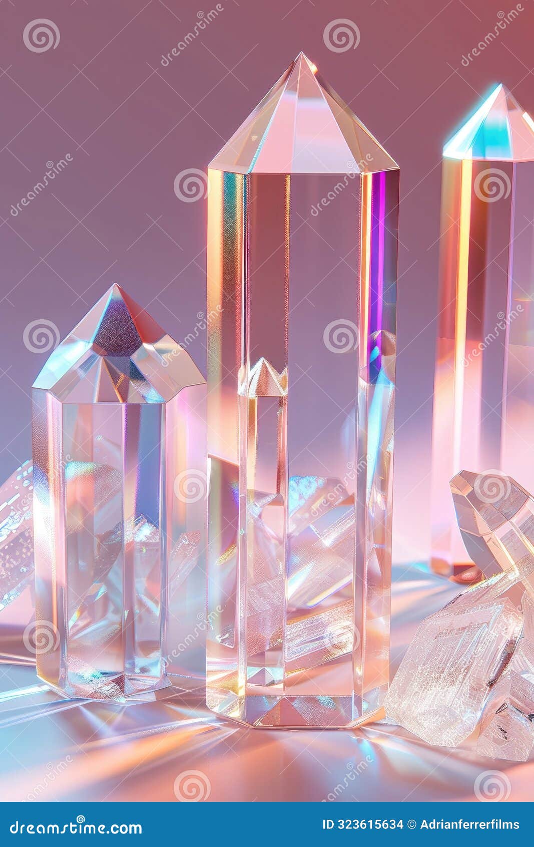 A Group of Crystal Shaped Like a Pyramid are on a Table Stock Photo ...