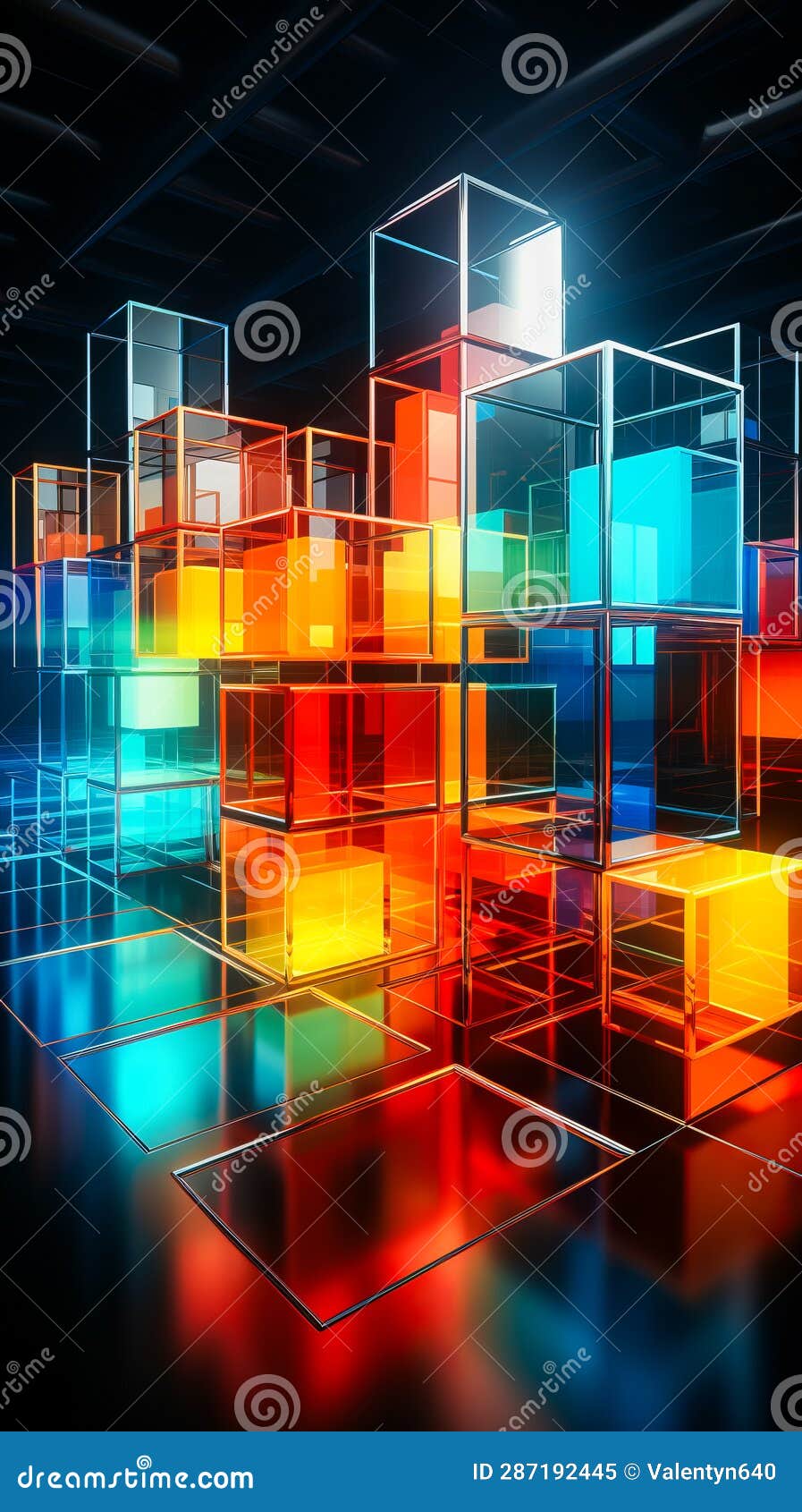 Group of Cubes that are All Different Colors and Sizes. Generative AI ...