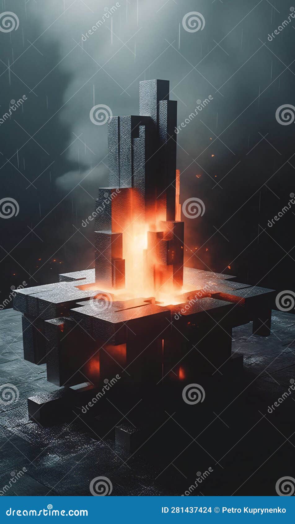 A Group of Cubes Sitting on Top of a Table an Nuclear Art Casting a ...