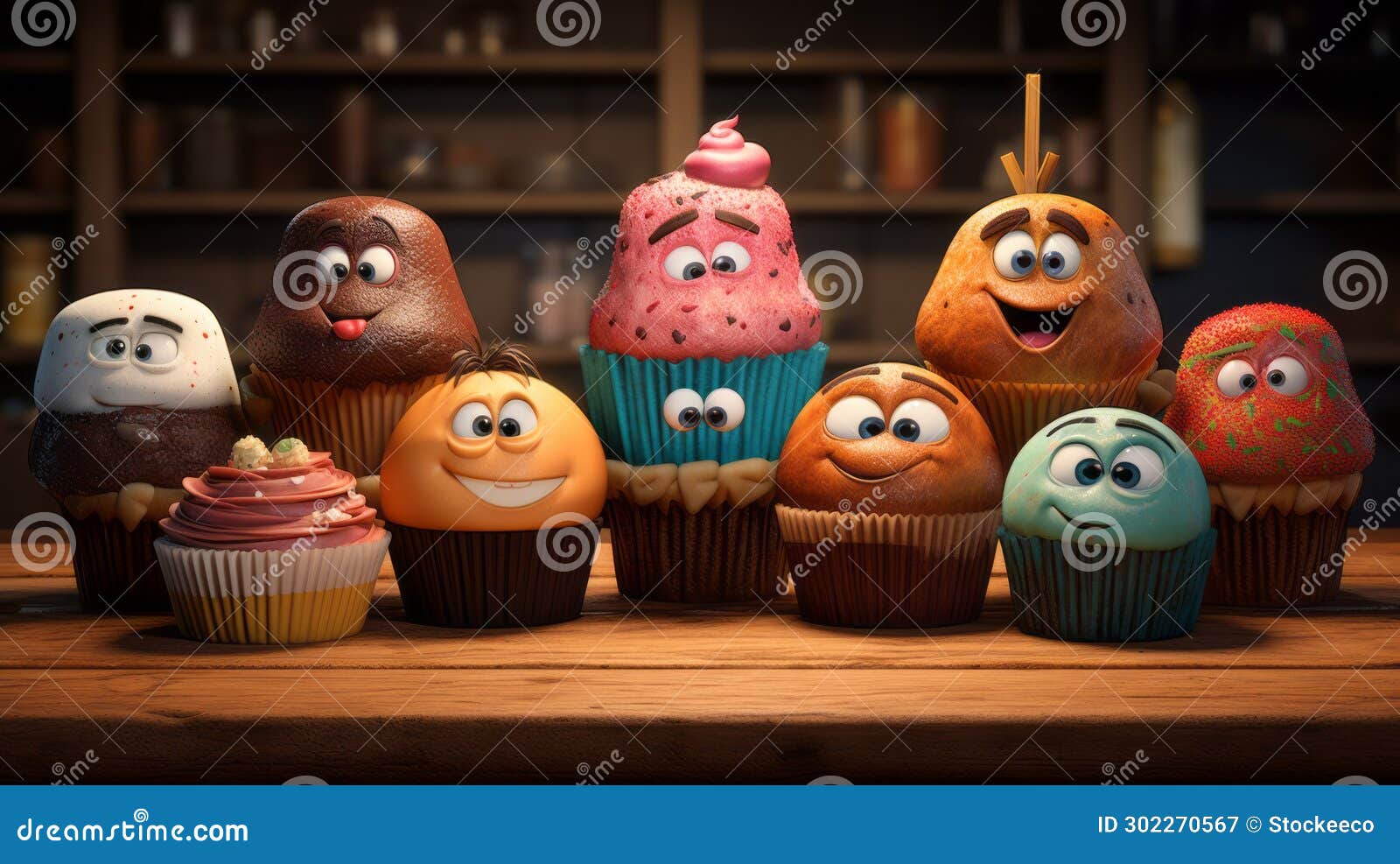 Pixar-inspired Cupcake Characters in Unreal Engine 5 Stock Illustration ...