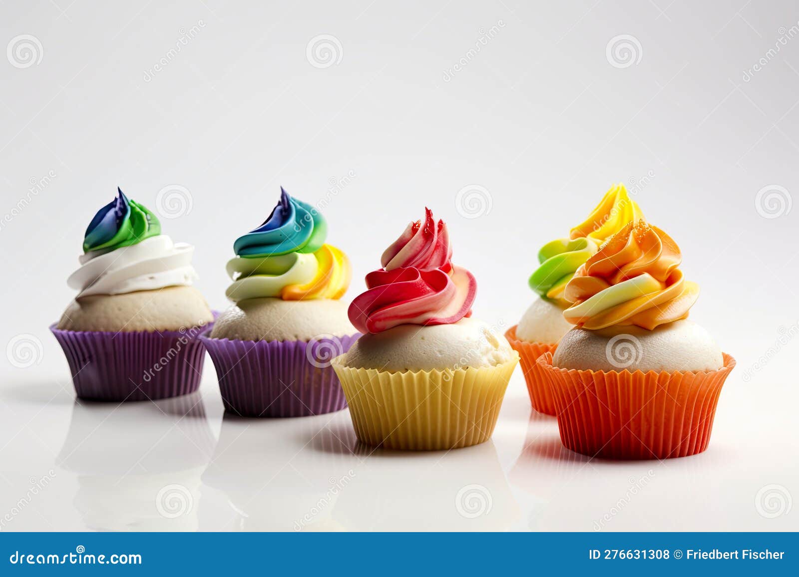 A Group of Cupcakes with Different Colored Frosting. AI Generative ...