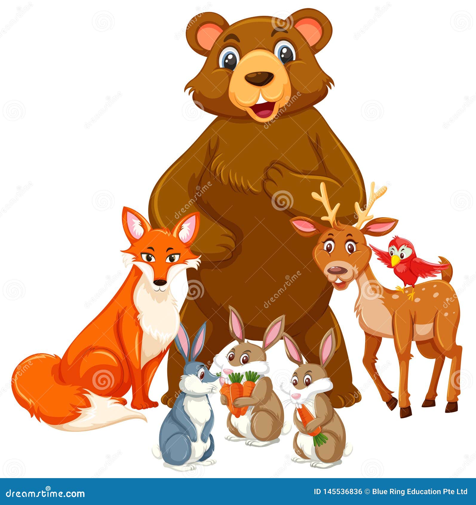 Group of cute animal stock vector. Illustration of cartoon - 145536836