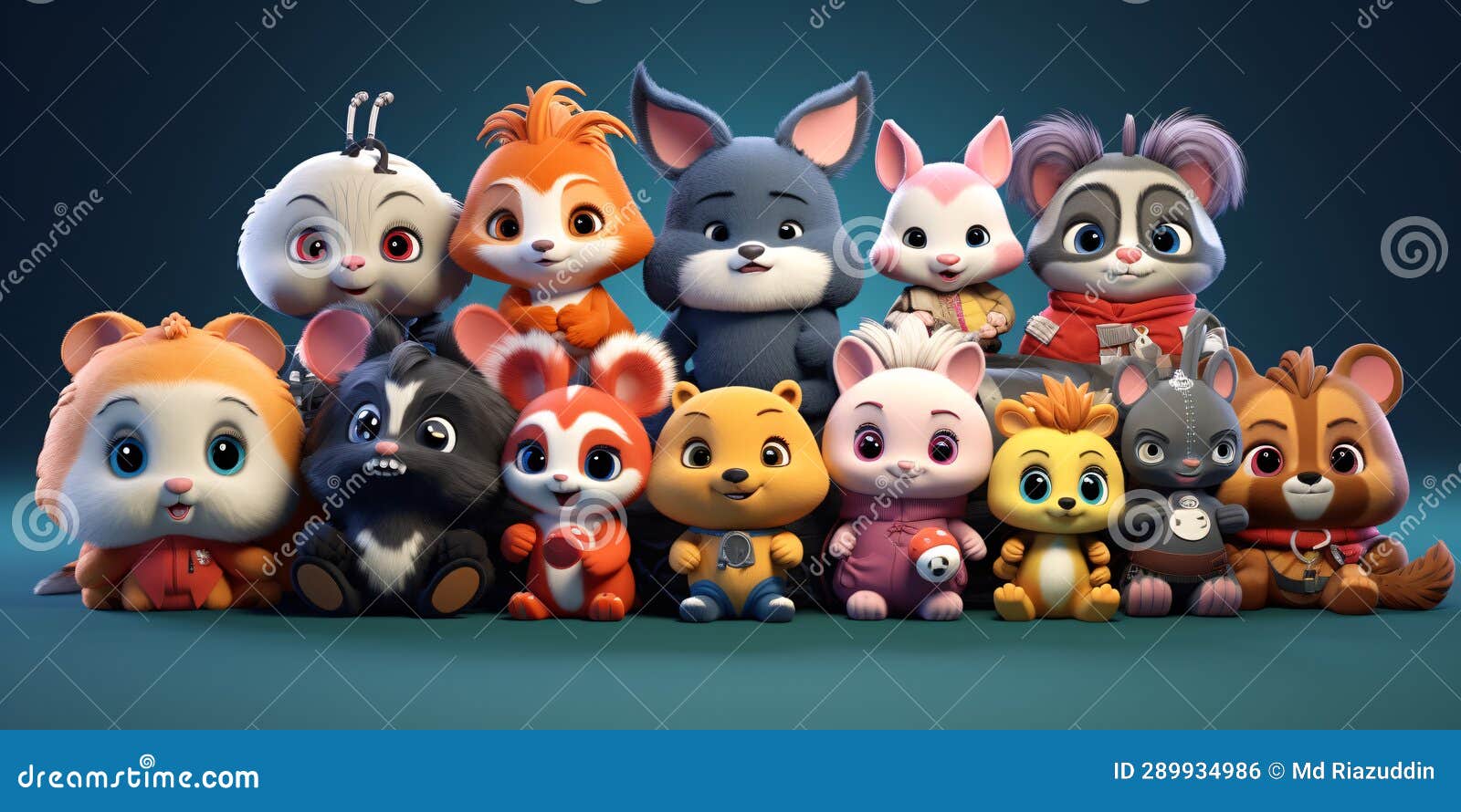 Group of Cute Animals stock illustration. Illustration of group - 289934986