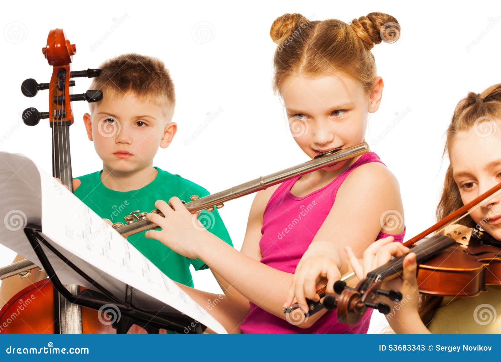 Group of Cute Kids Playing on Musical Instruments Stock Image - Image ...