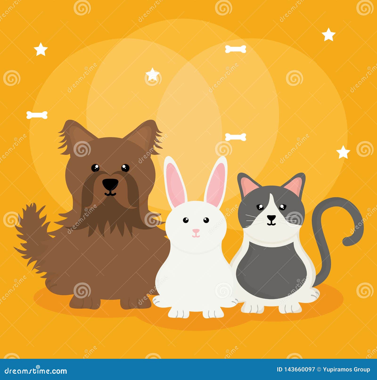 Group of Cute Pets Characters Stock Vector - Illustration of kids ...