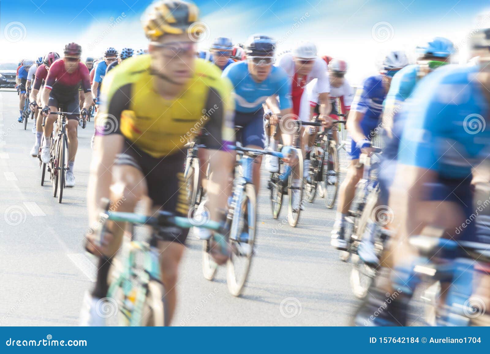 Group of Cyclist during a Race Editorial Stock Image - Image of blurred ...