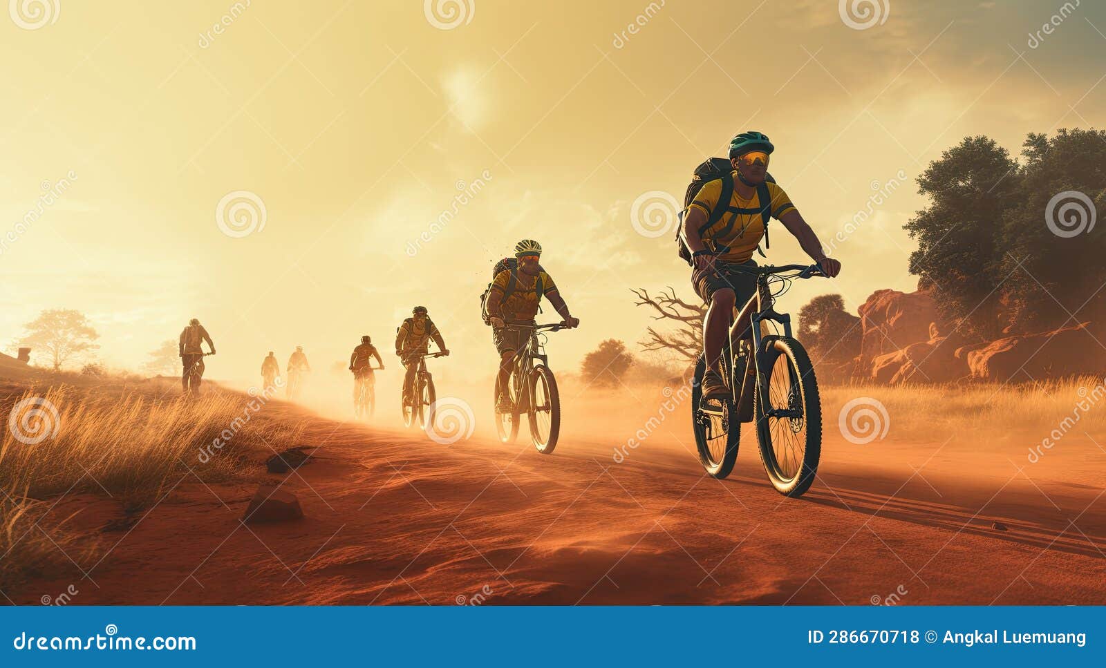 Cyclists On The Cycle Paths Illustration Cartoon Vector | CartoonDealer ...